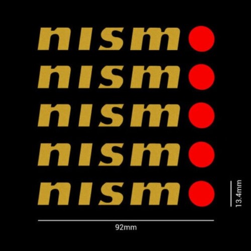 5x Nismo Wheel Decals Gold & Red - Skyline GTR R32 R33 R34 R35 Silvia ...