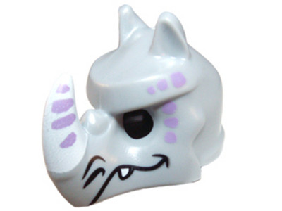 LEGO - Minifig, Headgear Mask Rhinoceros with Fangs, White Horn and ...