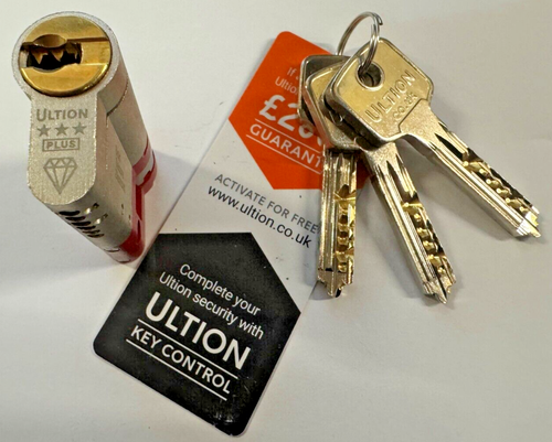 ULTION PLUS Door Lock Barrel Cylinder 55mm Half Euro Adjustable Cam 3 ...