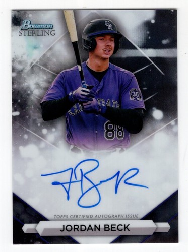 2023 Bowman Sterling Jordan Beck Autograph Card #PA-JBK (Colorado ...