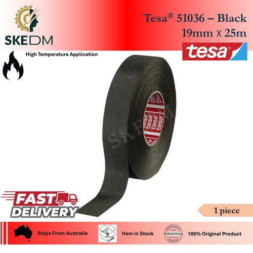 Tesa Tape 51036 - Black PET cloth tape High abrasion protection 1 Pack ...