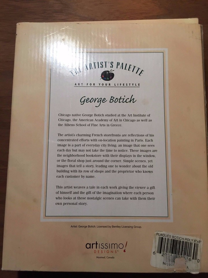 George Botich Paris Street Scenes Wall Plaque | eBay