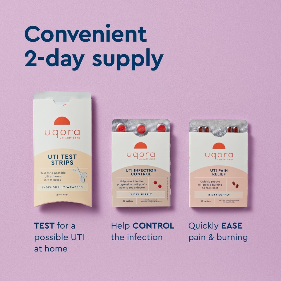 UTI Emergency Kit with Test Strips and Pain Relief Tablets for Support ...