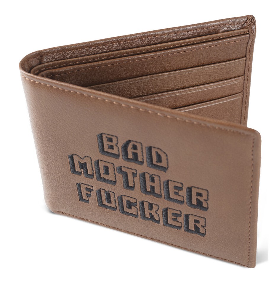 Brown Embroidered Bad Mother Fu**er Leather Wallet As Seen in Pulp ...