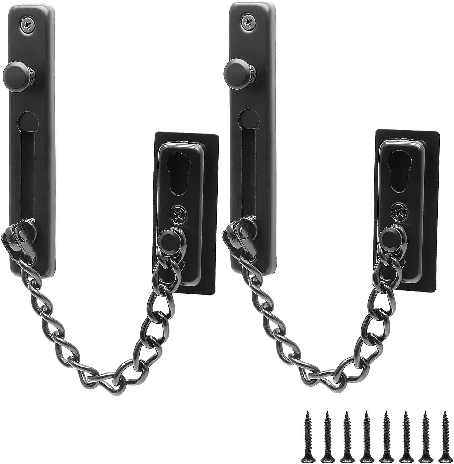 2 Pack Door Chain Lock with Spring, Stainless Steel Security Door Chain ...