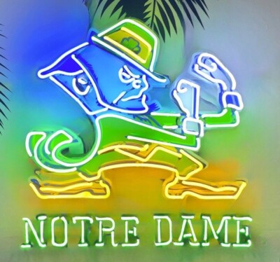 Notre Dame Fighting Irish Logo Neon Sign 24"x24" HD Vivid Printing ...