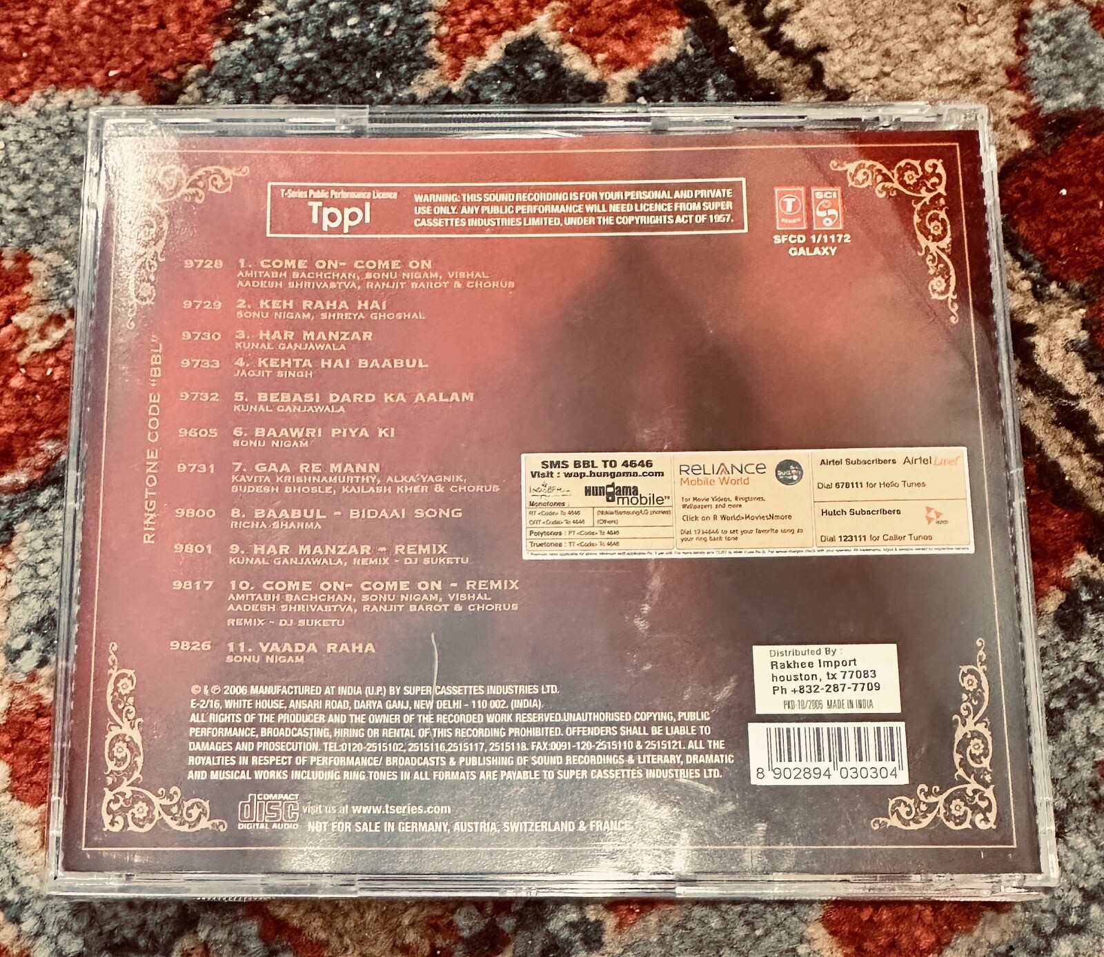 BR Chopra's BAABUL CD Soundtrack Import Sonu Nigam, Jagjit Singh ...