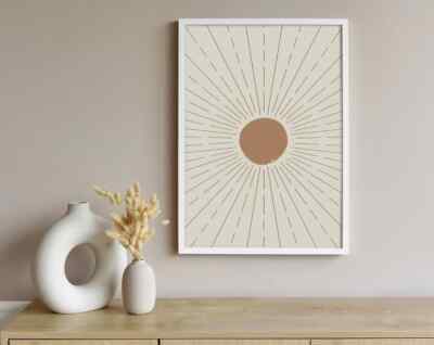 Minimal Abstract Art Sunshine Sun Rays Poster Premium Quality Choose ...