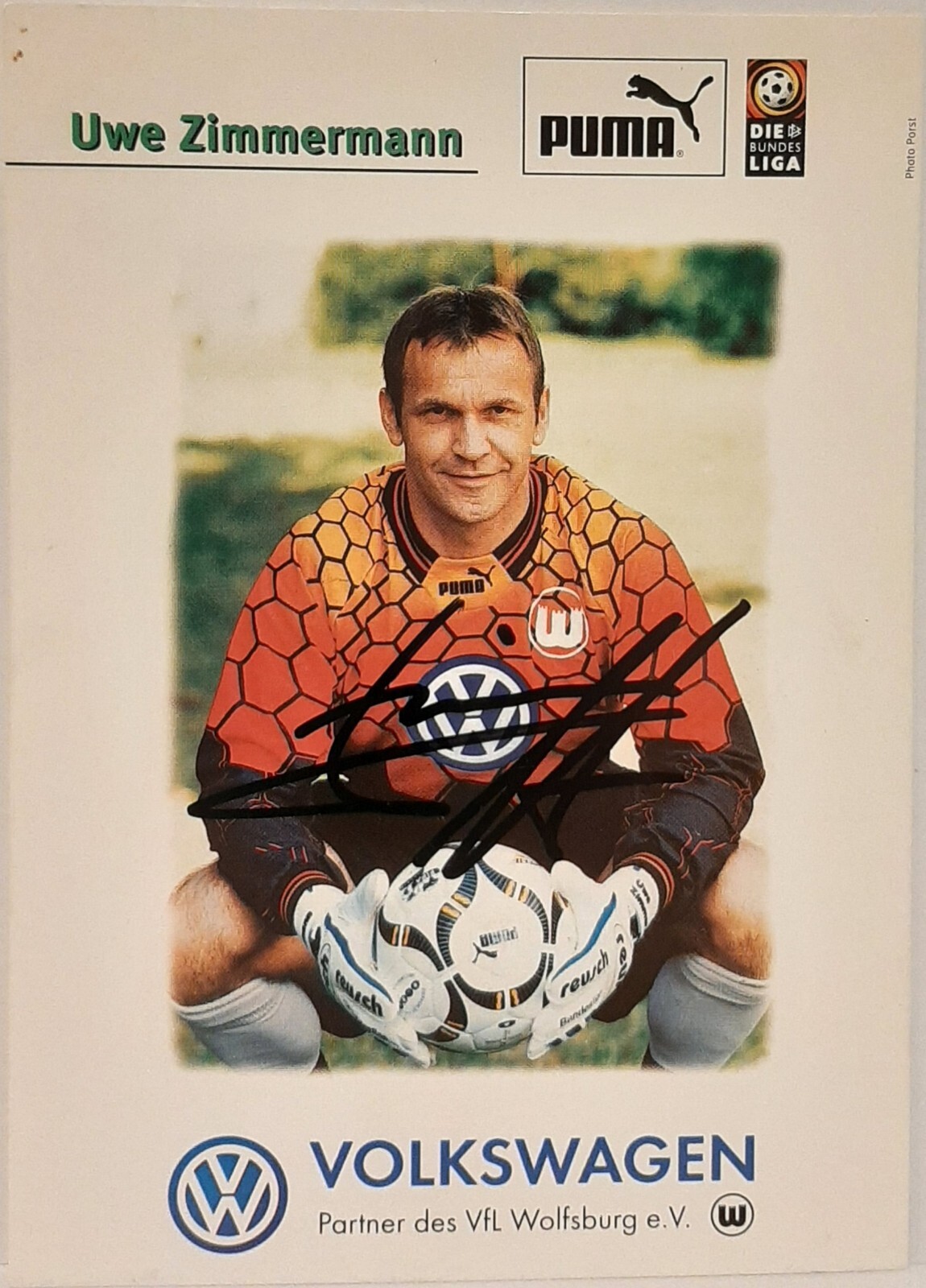 Uwe Zimmermann Autogramm | VfL Wolfsburg Bundesliga Saison 1997/1998 ...
