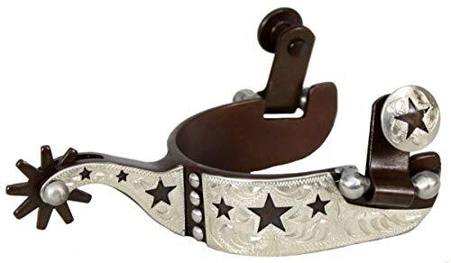 Youth Kids Childs Showman Antique Brown Stars 9pt Rowel Spurs Show ...
