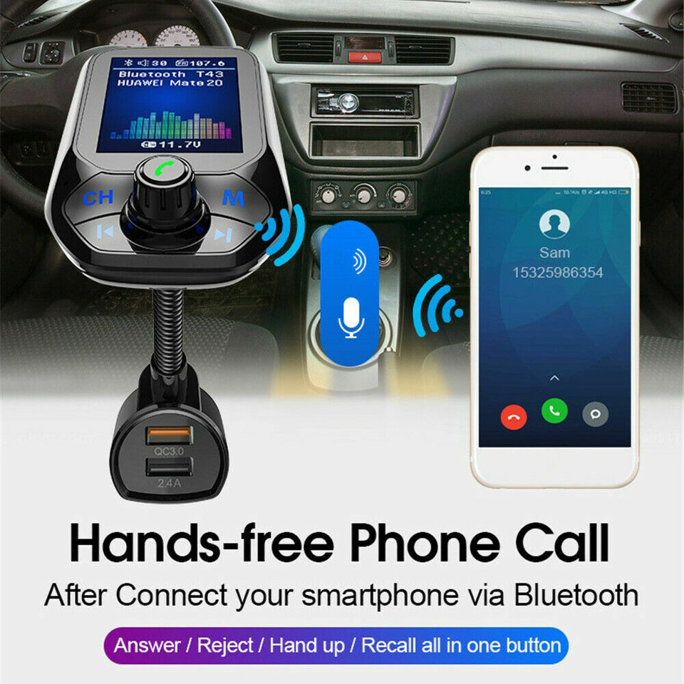 Bluetooth Car FM Transmitter MP3 Player Hands free Radio Adapter Kit ...