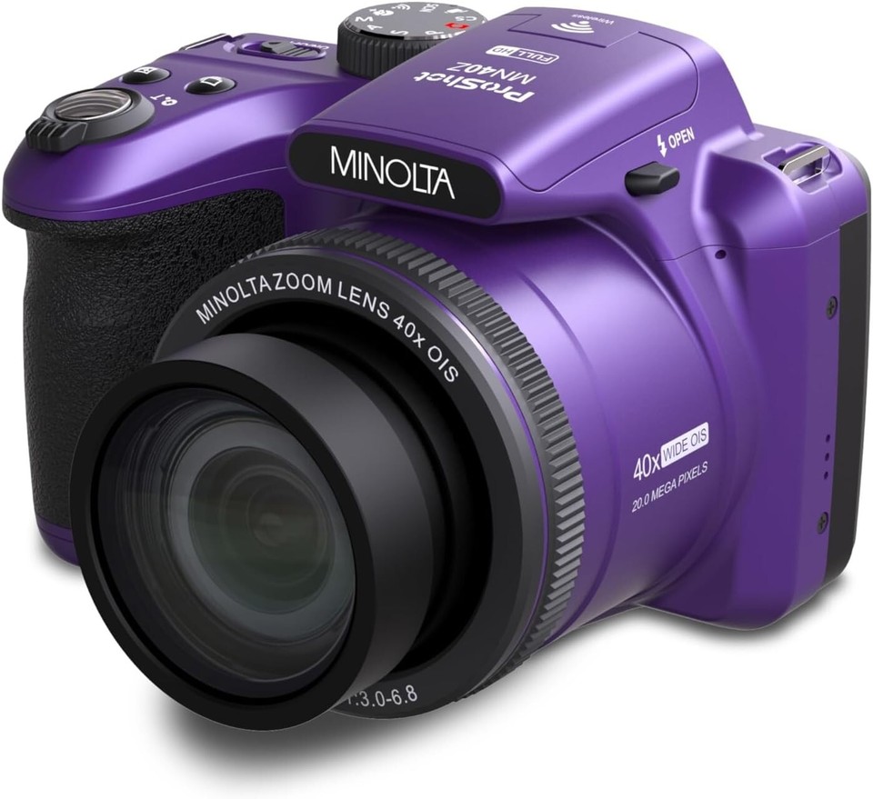 Minolta MN40Z ProShot 20MP/1080P FHD Digital Camera With 40x Optical ...