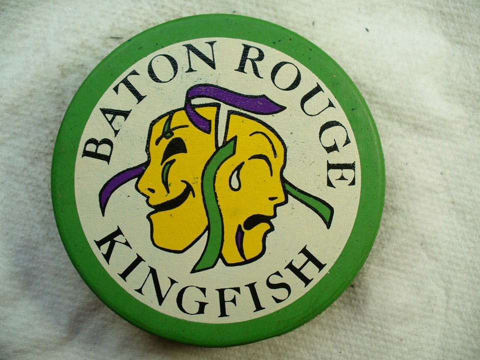ECHL Baton Rouge Kingfish Green Slug 2000 Krewe Logo Hockey Puck ...