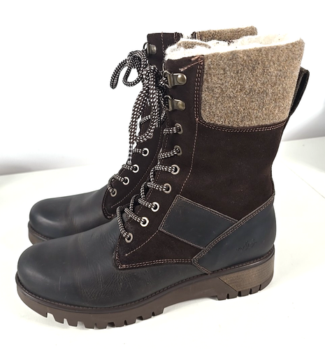 Bos & Co Womens GENUS PRIMA Wool Lined Brown Leather Zip Boots SZ 41 ...