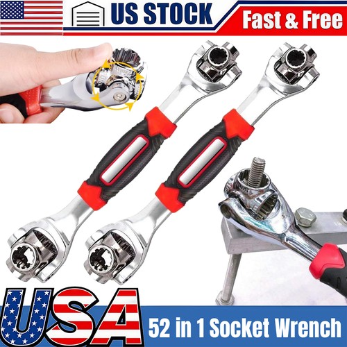 2X 52 in1 Universal Wrench Adjustable Tools Multi-Function Socket Tiger ...