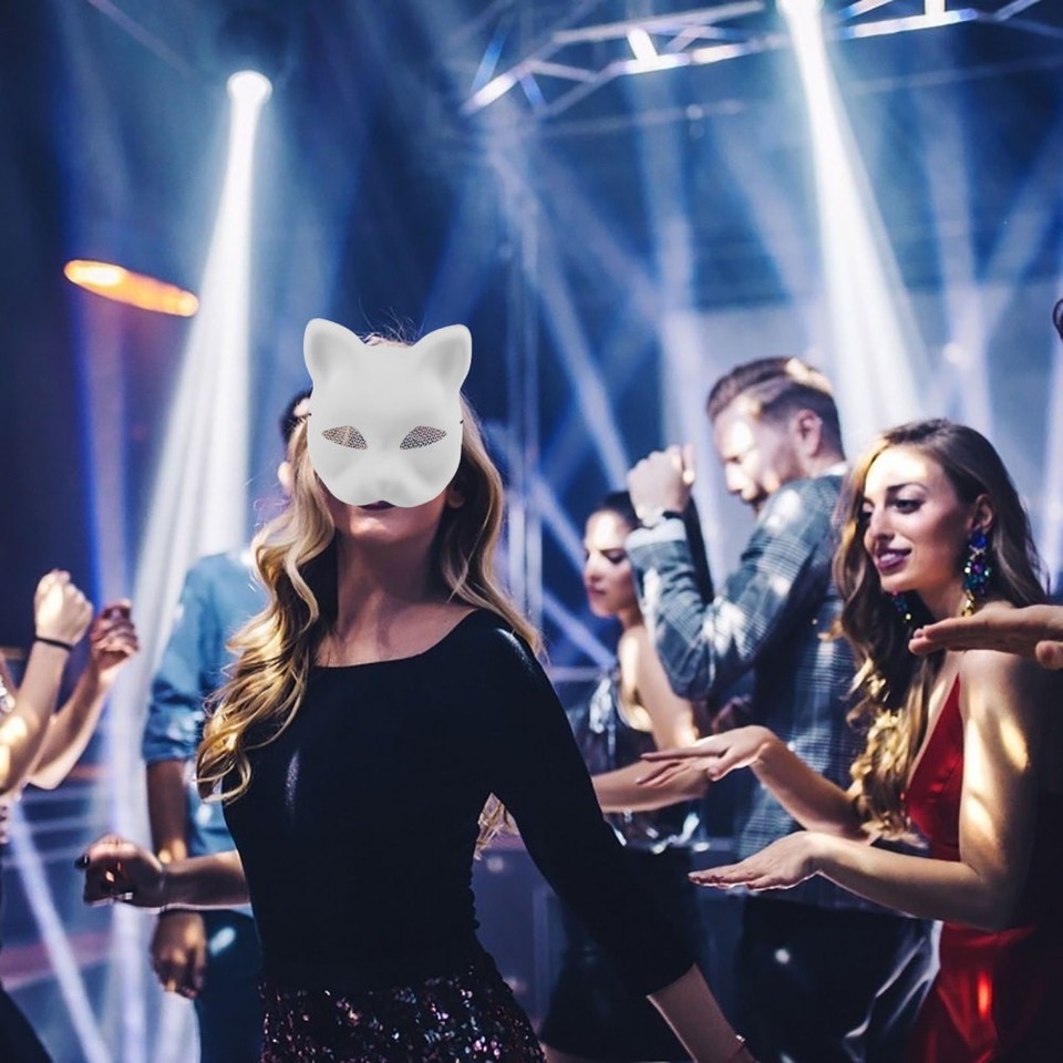 3pcs Unpainted Mask Unfinished Mask Plastic Cat Style Mask Diy Painting ...