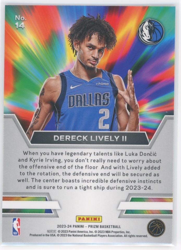 DEREK LIVELY II 2023-24 PANINI PRIZM ROOKIE INSTANT IMPACT #14 RC | eBay
