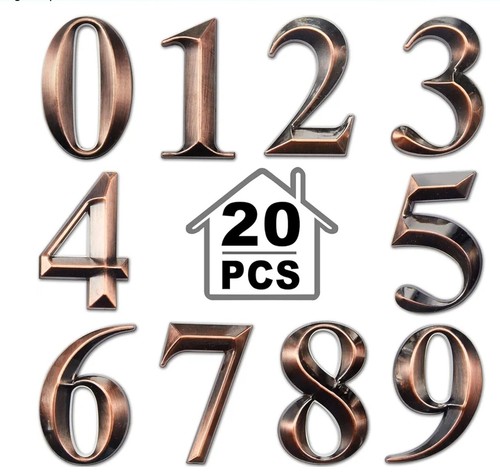 Bronze 10 Pcs House Numbers For Outside 3D Mailbox Address Numbers 0-9 ...