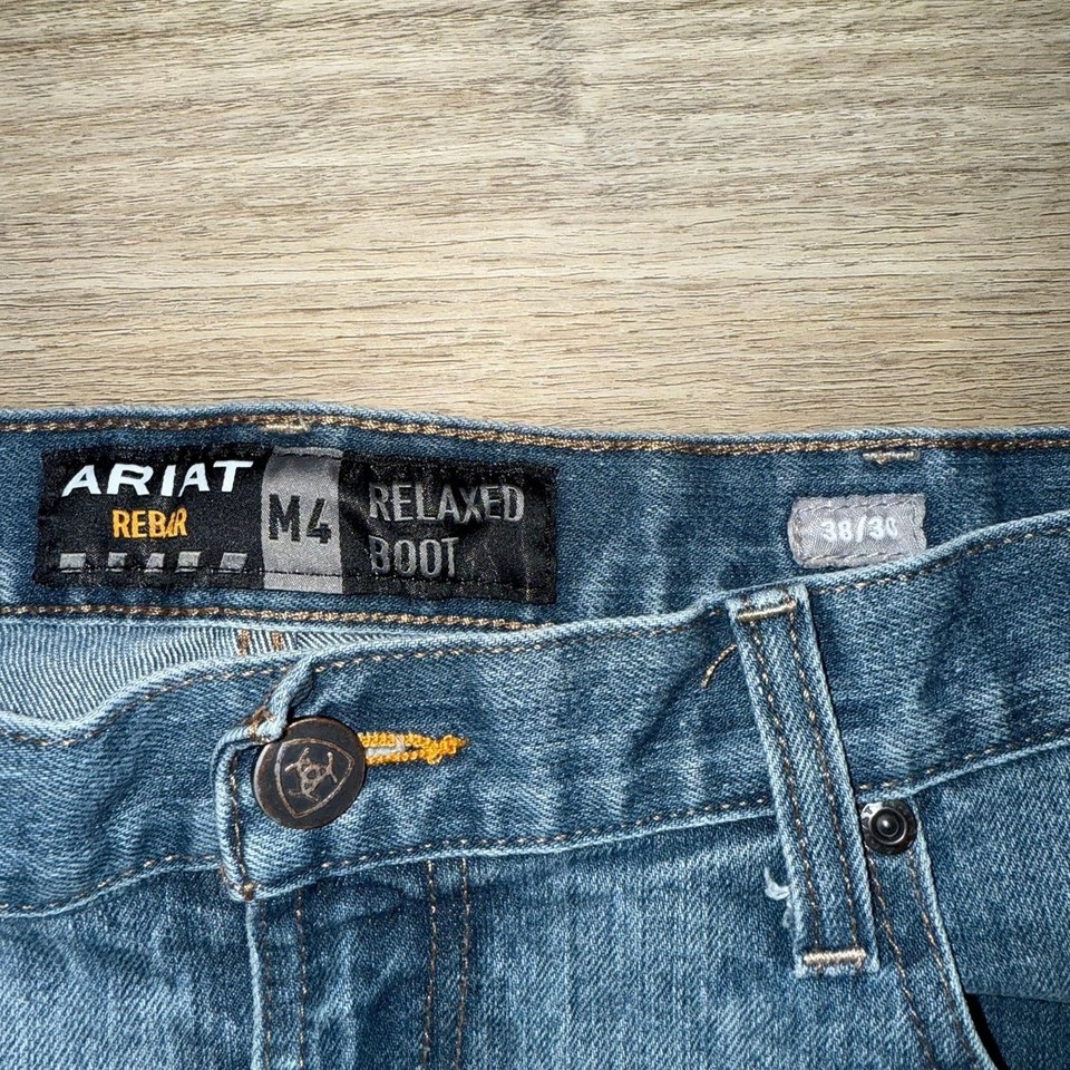 Ariat Rebar M4 Relaxed DuraStretch Basic Boot Cut Jean Blue Haze 38x30 ...