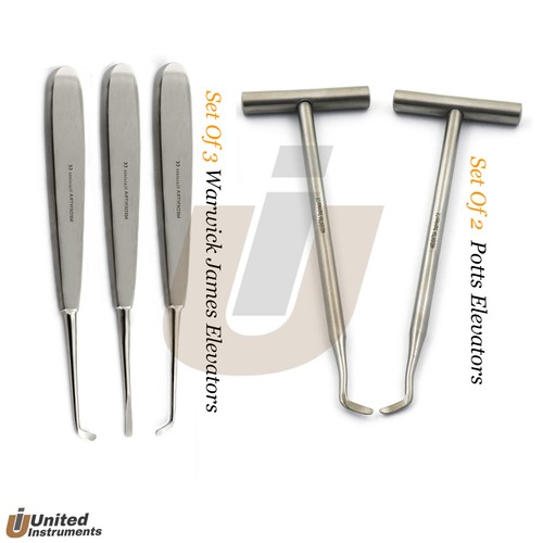 Dental Root Extracting Potts Elevators Warwick James Tooth Extraction ...