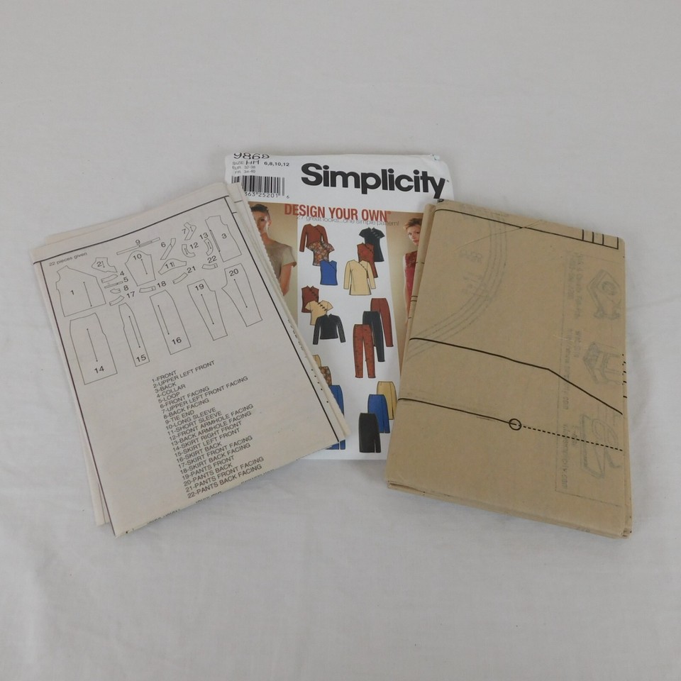 Simplicity 9868 Sewing Pattern Women Skirt Pants Tunic Top Sizes 6 8 10 ...