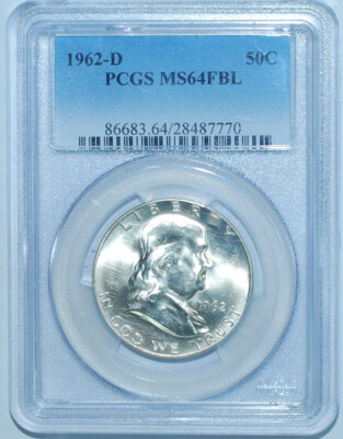 1962 D PCGS MS64FBL Full Bell Lines Franklin Half Dollar | eBay
