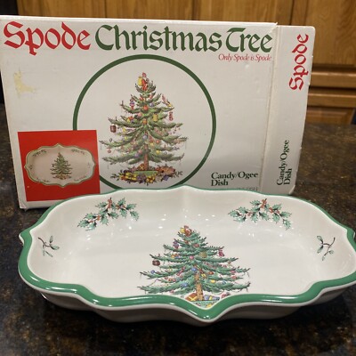 Spode England Christmas Tree China S3324P Candy Nut Dish Fluted Edge | eBay