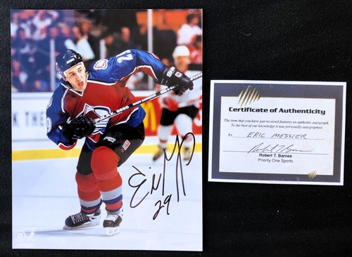 ERIC MESSIER #29 COLORADO AVALANCHE NHL HOCKEY AUTOGRAPHED PHOTO COA 8 ...
