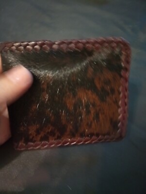 MEN'S WESTERN COWBOY WALLET GENUINE COW HIDE LEATHER LONG BIFOLD RODEO ...