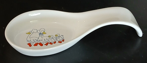 Rare Country Farmhouse Rustic Duck Goose Ceramic Spoon Rest 7.5" Long ...