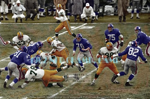 Green Bay Packers Jim Taylor vs. NY Giants (4 sizes) 1962 NFL Champ ...