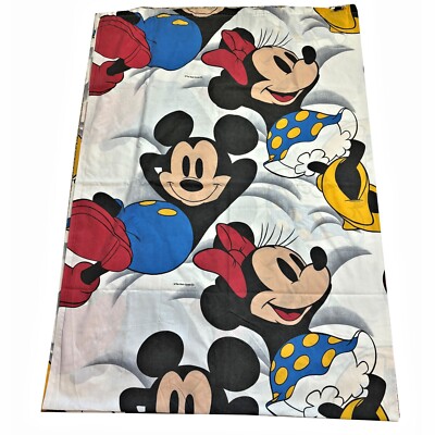 Mickey Mouse Twin Flat Sheet Disney Minnie Caught Napping Wamsutta ...