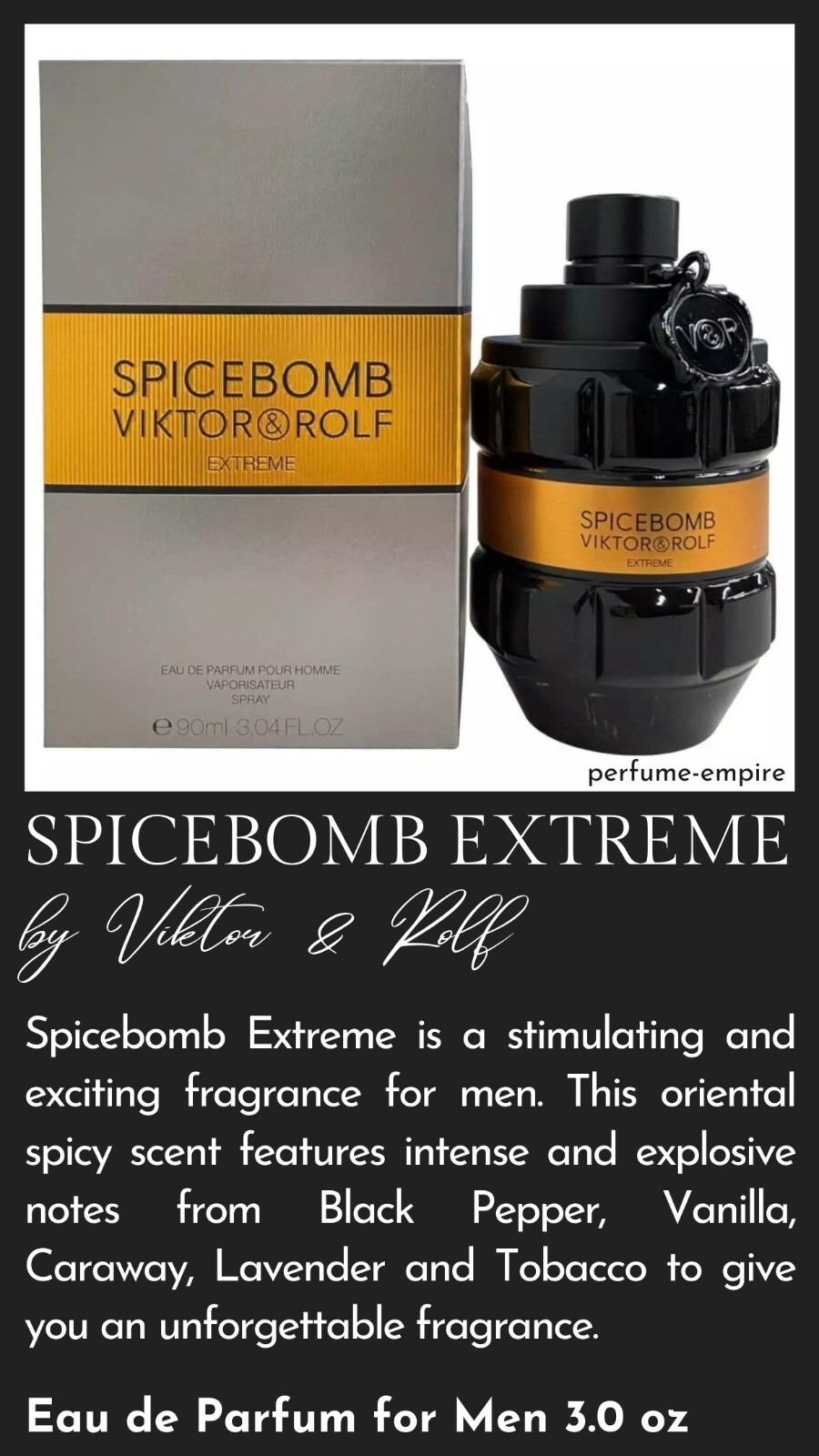 Spicebomb Extreme by Viktor & Rolf cologne for men EDP 3 / 3.0 oz New ...