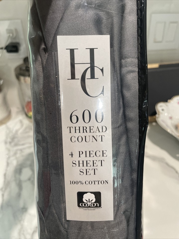 Hotel collection 600 TC King 4Pc Sheet Set Gray. Brand New! | eBay