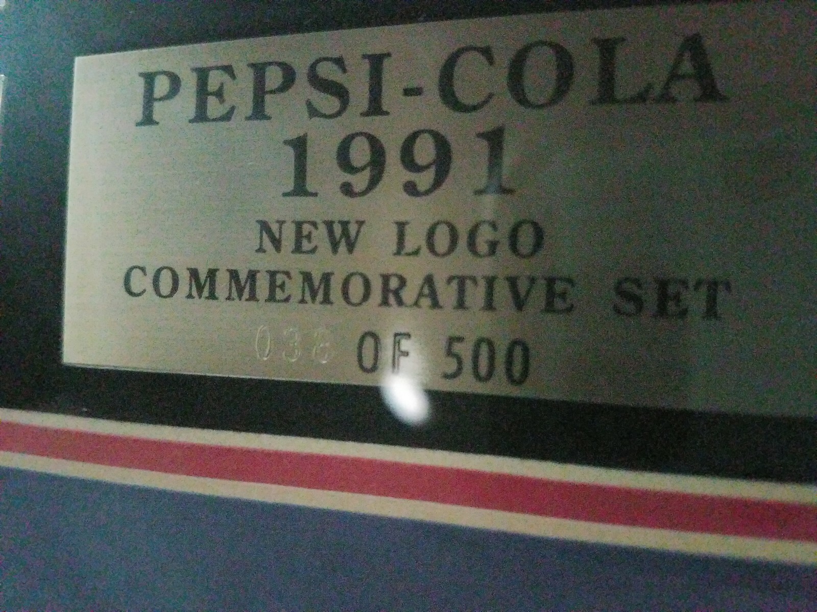 RARE PEPSI-COLA LOGO COMMEMORATIVE PIN SET 38/1000 FRAMED SET 1991 ...