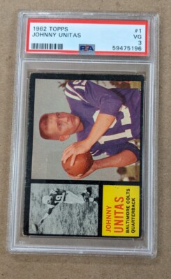 1962 TOPPS #1 JOHNNY UNITAS PSA 3 VG | eBay