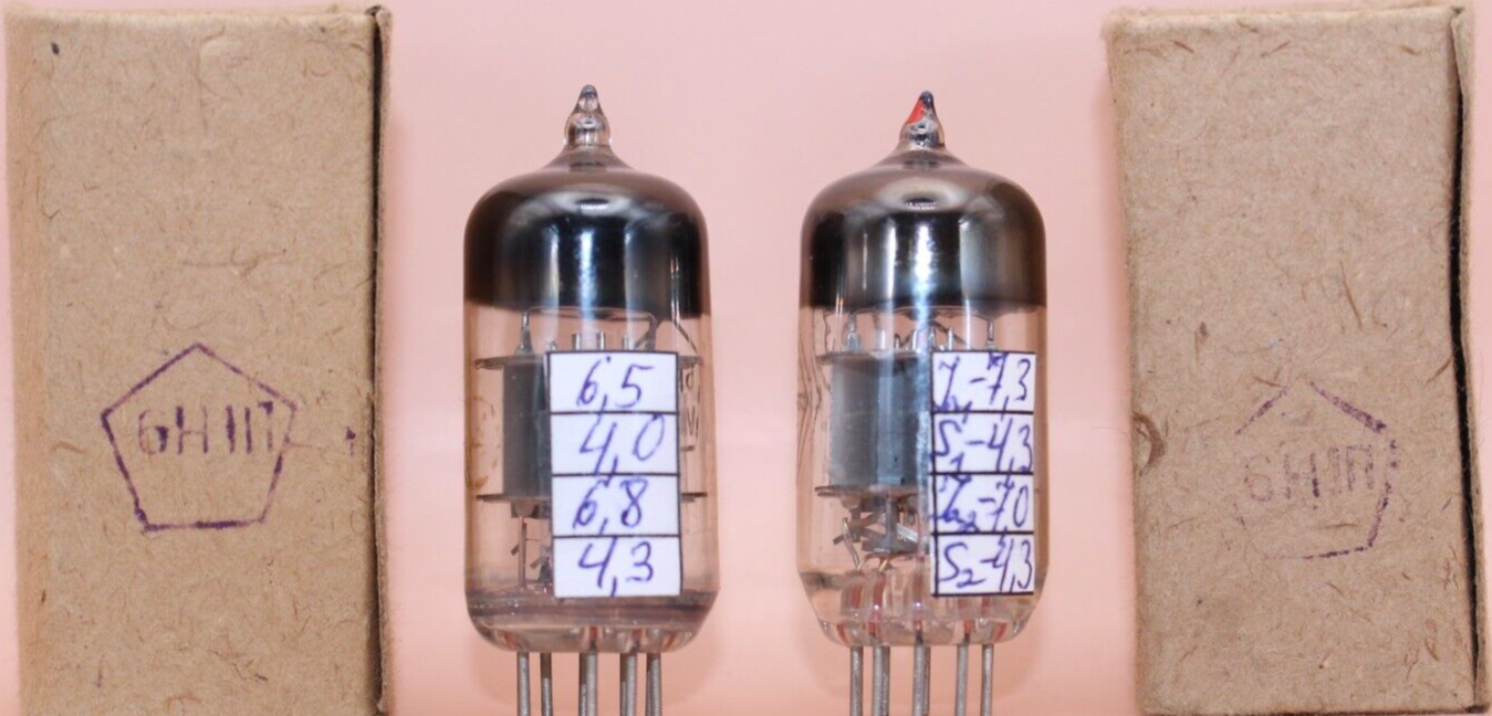 2x 6N1P (6Н1П) ~ECC85 ~88CC ~6DJ8 VALVES / RÖHRE NOS Matched pair ...