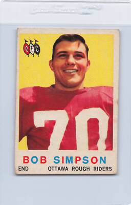 1959 Topps CFL #54 Bob Simpson Roughriders VG/EX *DA-B2472 | eBay