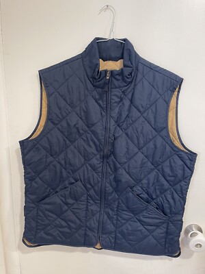 J.Crew Authentic Outerwear 2 Pocket Zip Up Walker Vest Men's XL Navy ...