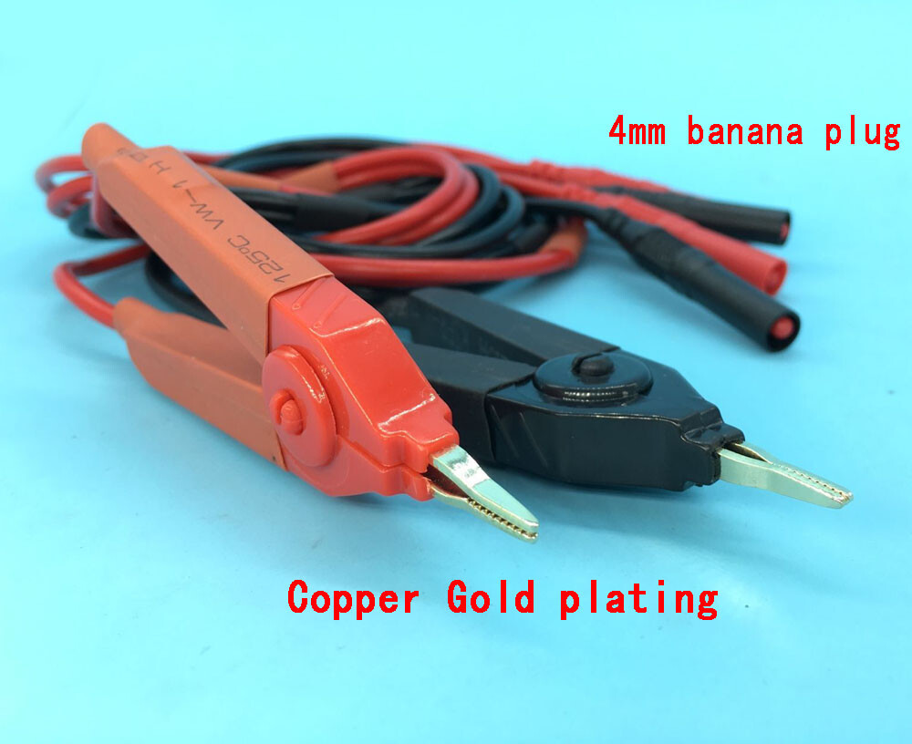 HQ LCR Meter Cable w/4 Banana Plug Connectors kelvin clip SMD 18AWG ...
