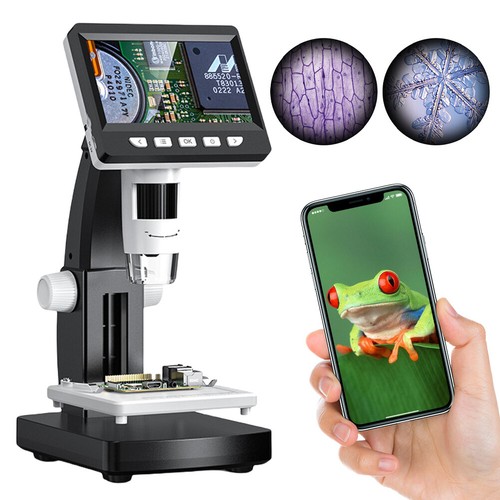 1000X Digital Microscope Zoom Microscope 2MP 1080P 4.3inch Screen Coin ...