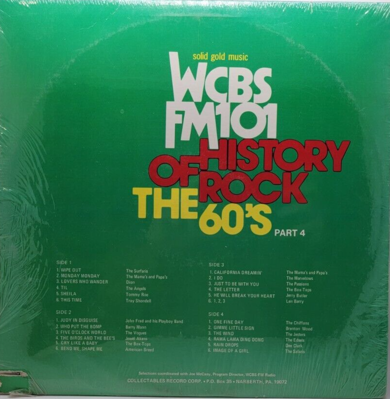 Various - WCBS FM 101 History Of The Rock The 60's - Vinyl Record -COL ...