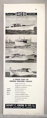 Grebe Yacht Boat PRINT AD - 1948 ~~ Henry C. Grebe | eBay