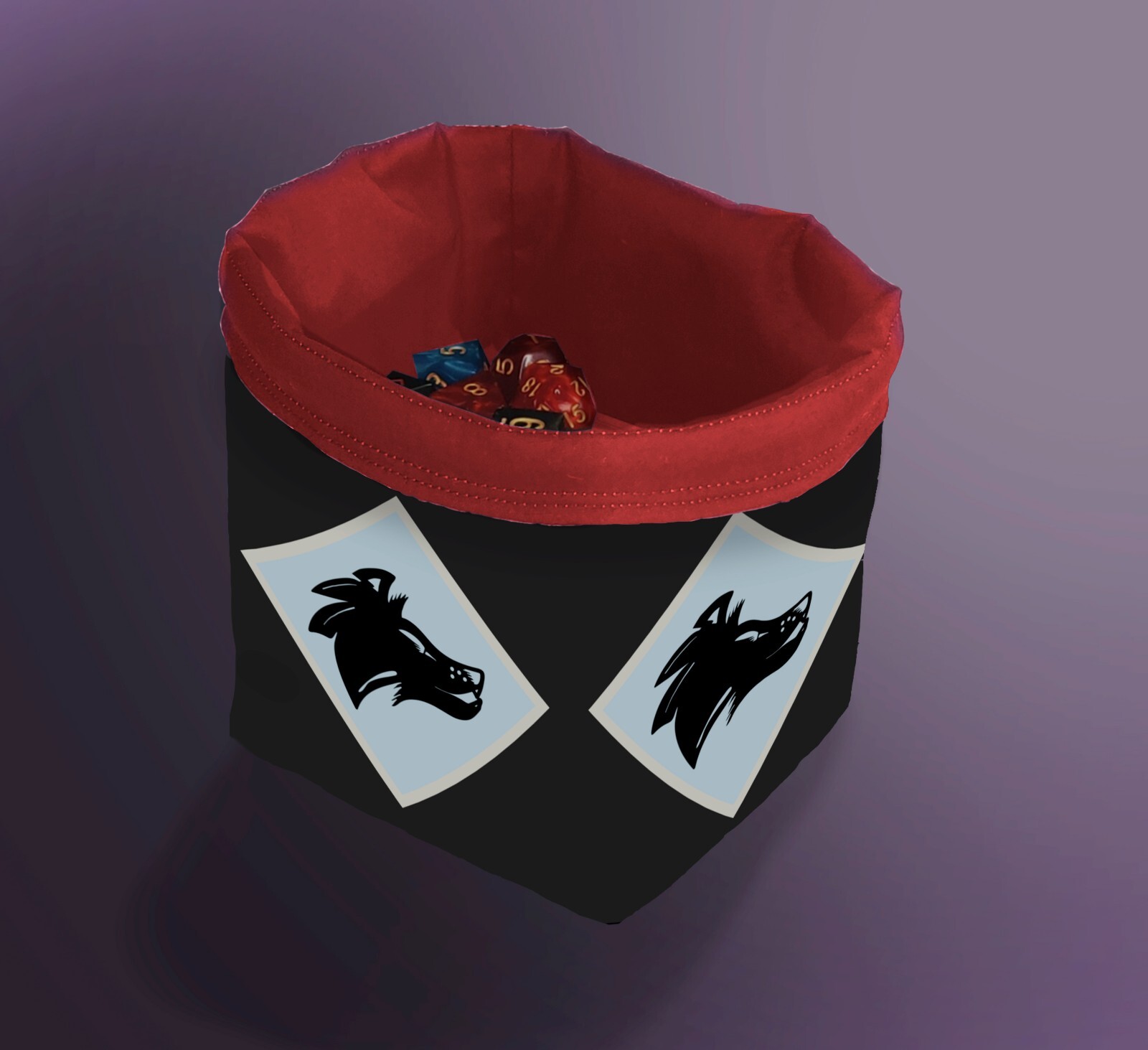 Red Space Wolves Dice Bag, Warhammer Inspired Gaming Storage Pouch for ...