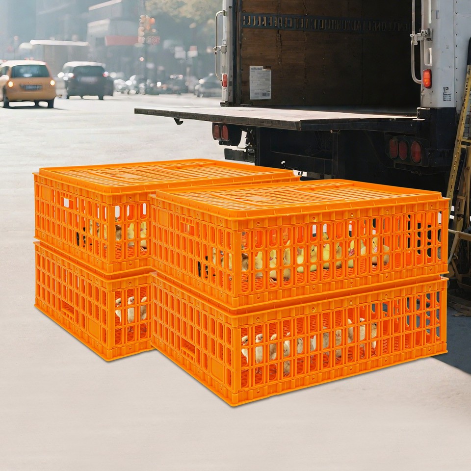 4PCS Plastic Chicken Transport Cage, Chicken Carrier, Basket Box for ...