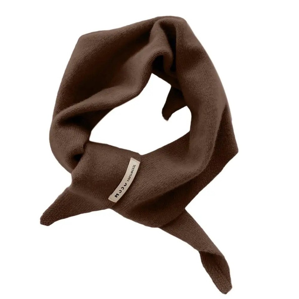 Wool Knitted Triangular Scarf Warm Shawl for Women Triangle Knit ...