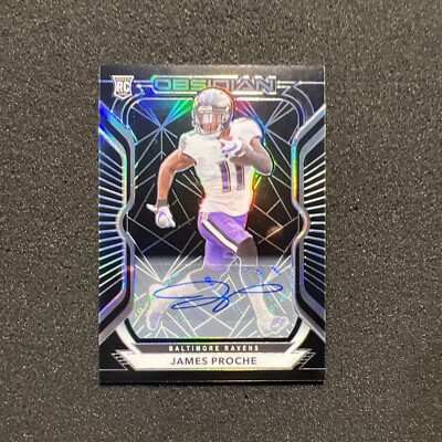 2020 Obsidian JAMES PROCHE #196 Rookie AUTO - 111/150 BALTIMORE RAVENS ...
