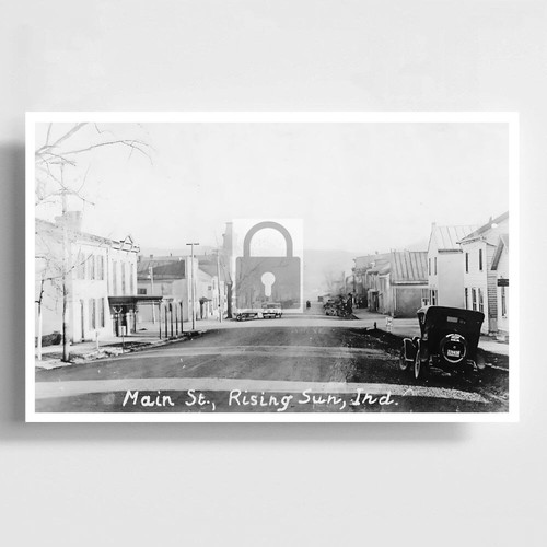 Main Street View Rising Sun Indiana IN Reprint Postcard | eBay