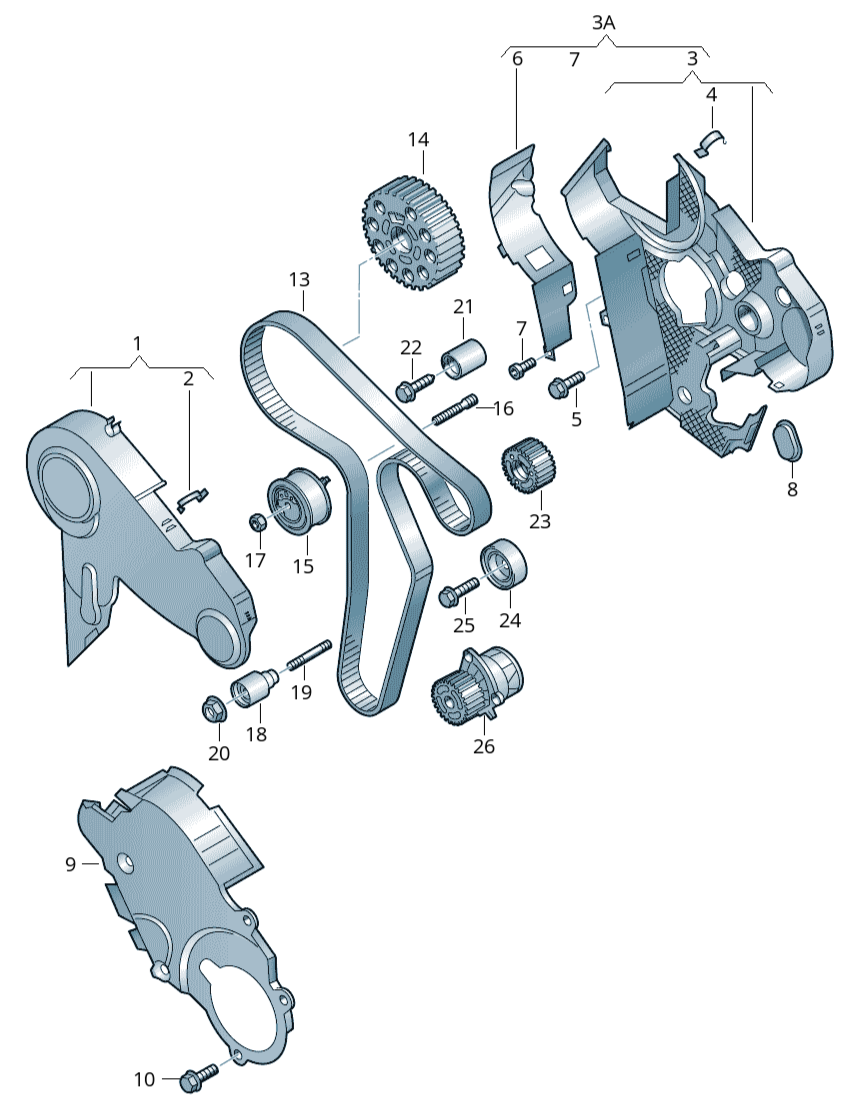 2009-2013 AUDI A3 SPORTBACK – UPPER TIMING BELT COVER UNIT 03P109107 | eBay