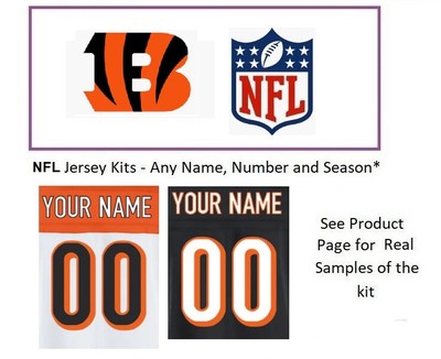 NFL Cincinnati Bengals Jersey Kit Custom Lettering ANY YEAR Name Number ...
